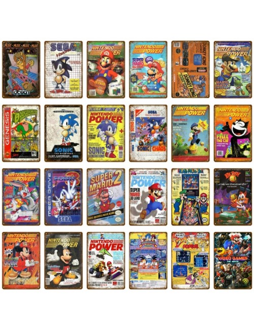 Klasyczna gra wideo plakat Nintendo Cartoon Super Mario naklejka ...