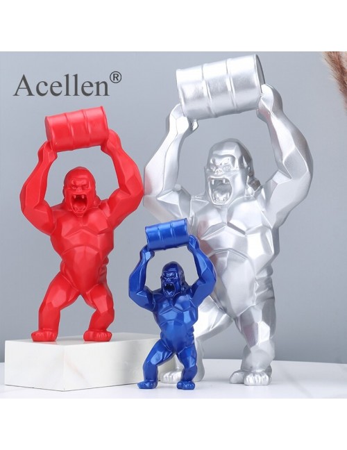 Kreatywna rzeźba z żywicy podnieś wiadro King Kong dekoracji domu ...